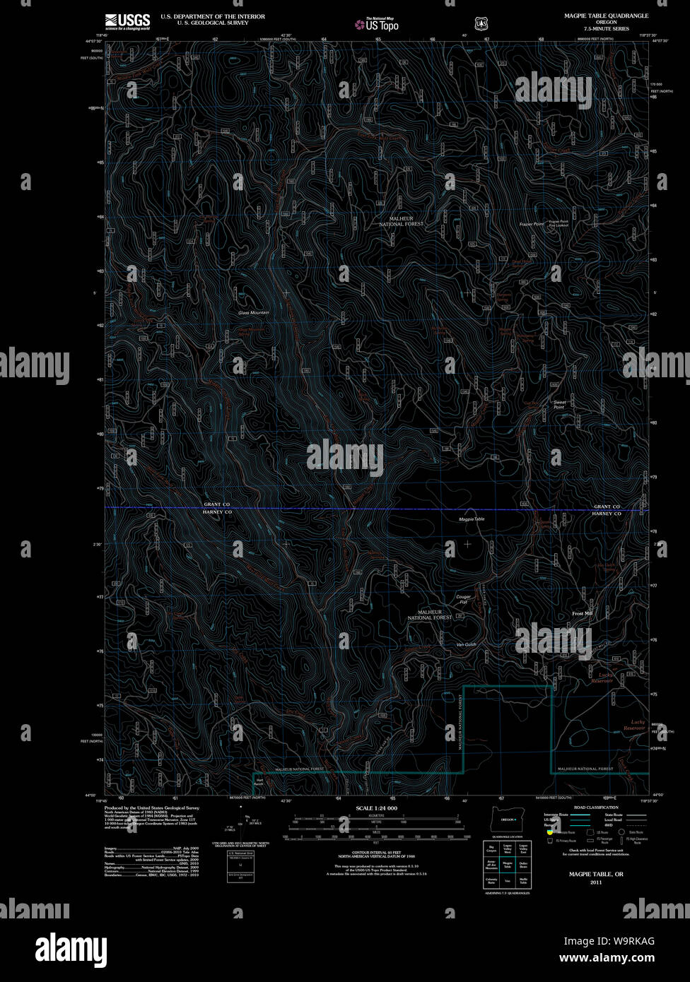 USGS Topo Map Oregon Magpie Table 20110801 TM Inverted Restoration ...