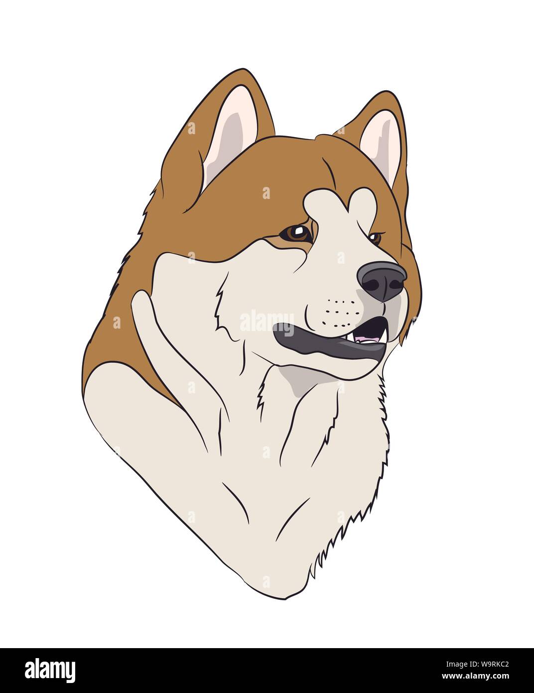 dog portrait profile, look down, vector Stock Vector Image & Art - Alamy