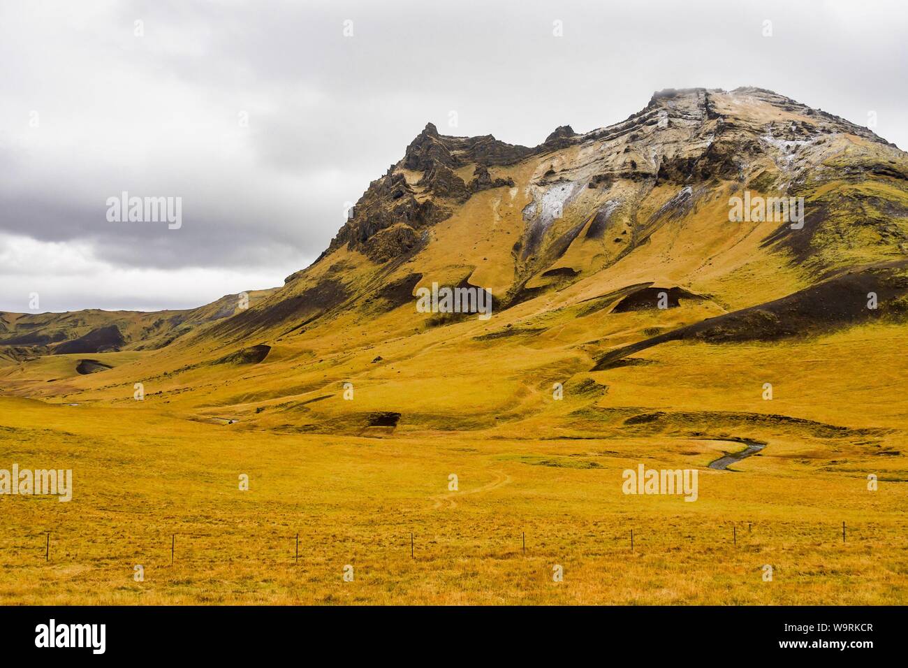 Typical Icelandic landscape near the Skogar village in Iceland, Europe ...
