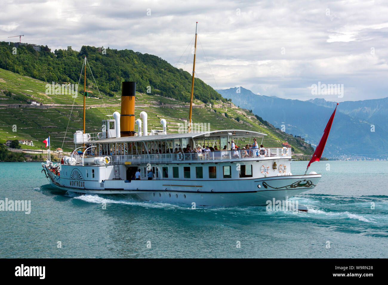 Dampfschiff auf dem Genfersee *** Local Caption *** Stock Photo - Alamy
