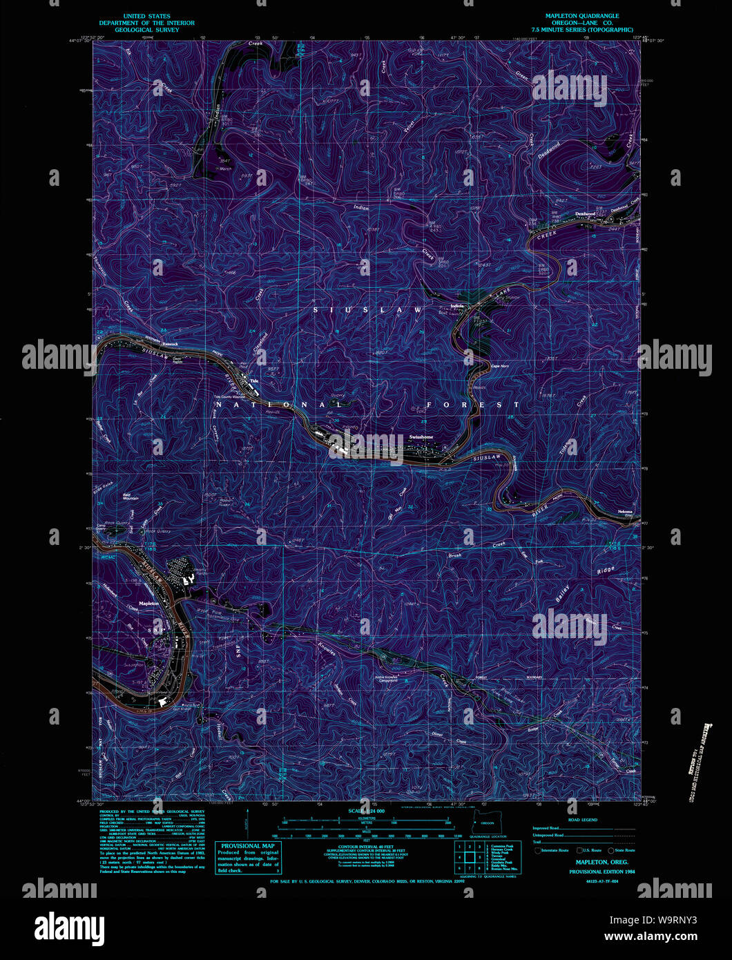 Map of mapleton oregon hi-res stock photography and images - Alamy
