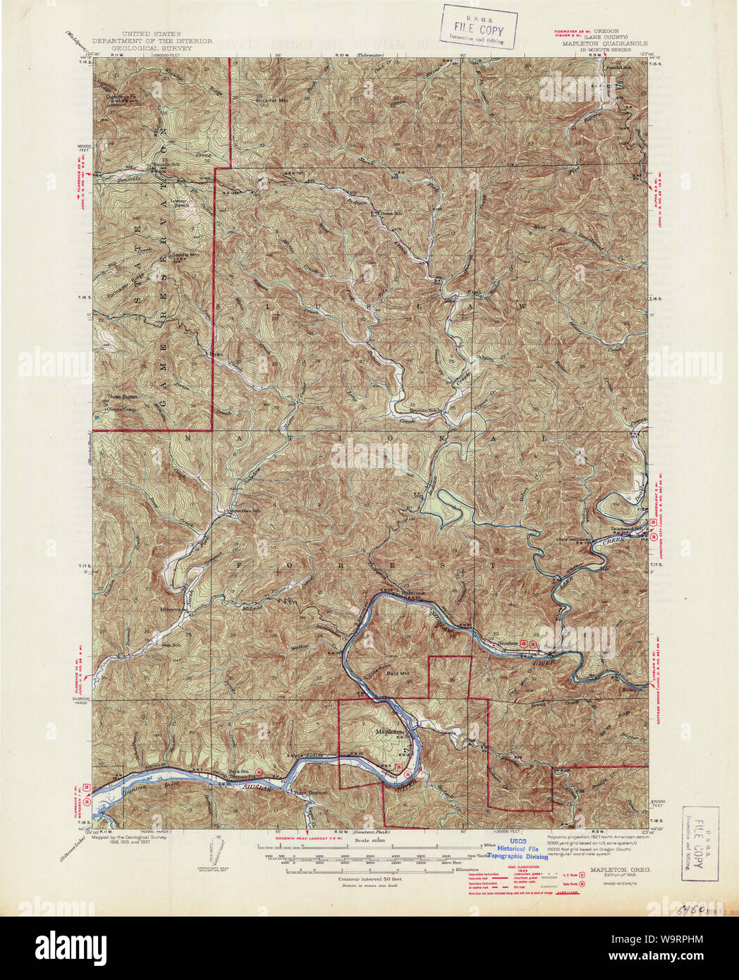 Map of mapleton oregon hi-res stock photography and images - Alamy