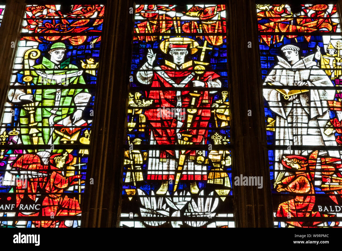 England, Kent, Canterbury, Canterbury Cathedral, Stained Glass Window ...