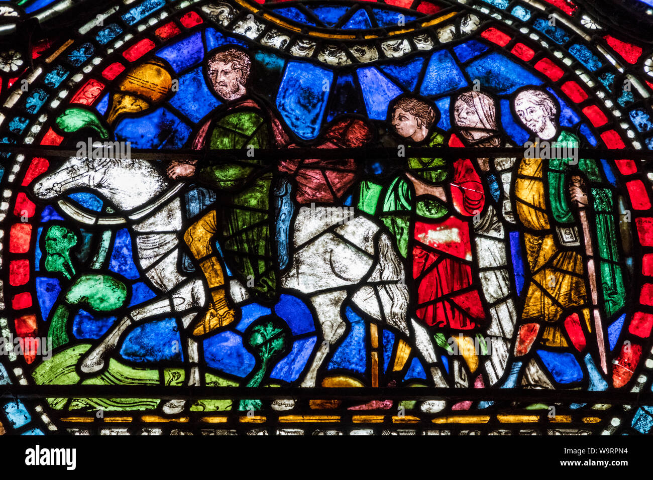 England, Kent, Canterbury, Canterbury Cathedral, Stained Glass Window ...