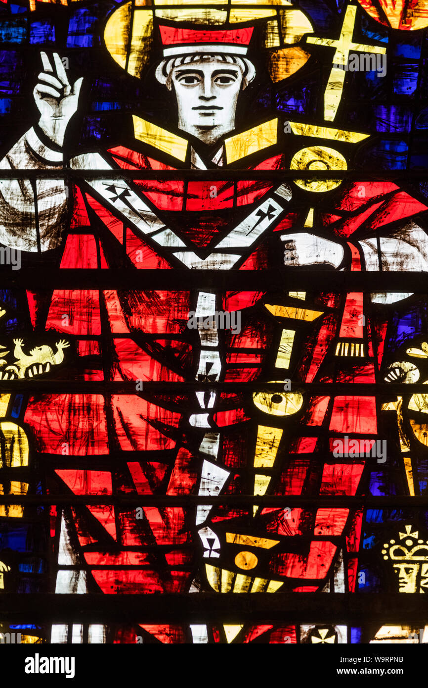 England, Kent, Canterbury, Canterbury Cathedral, Stained Glass Window ...