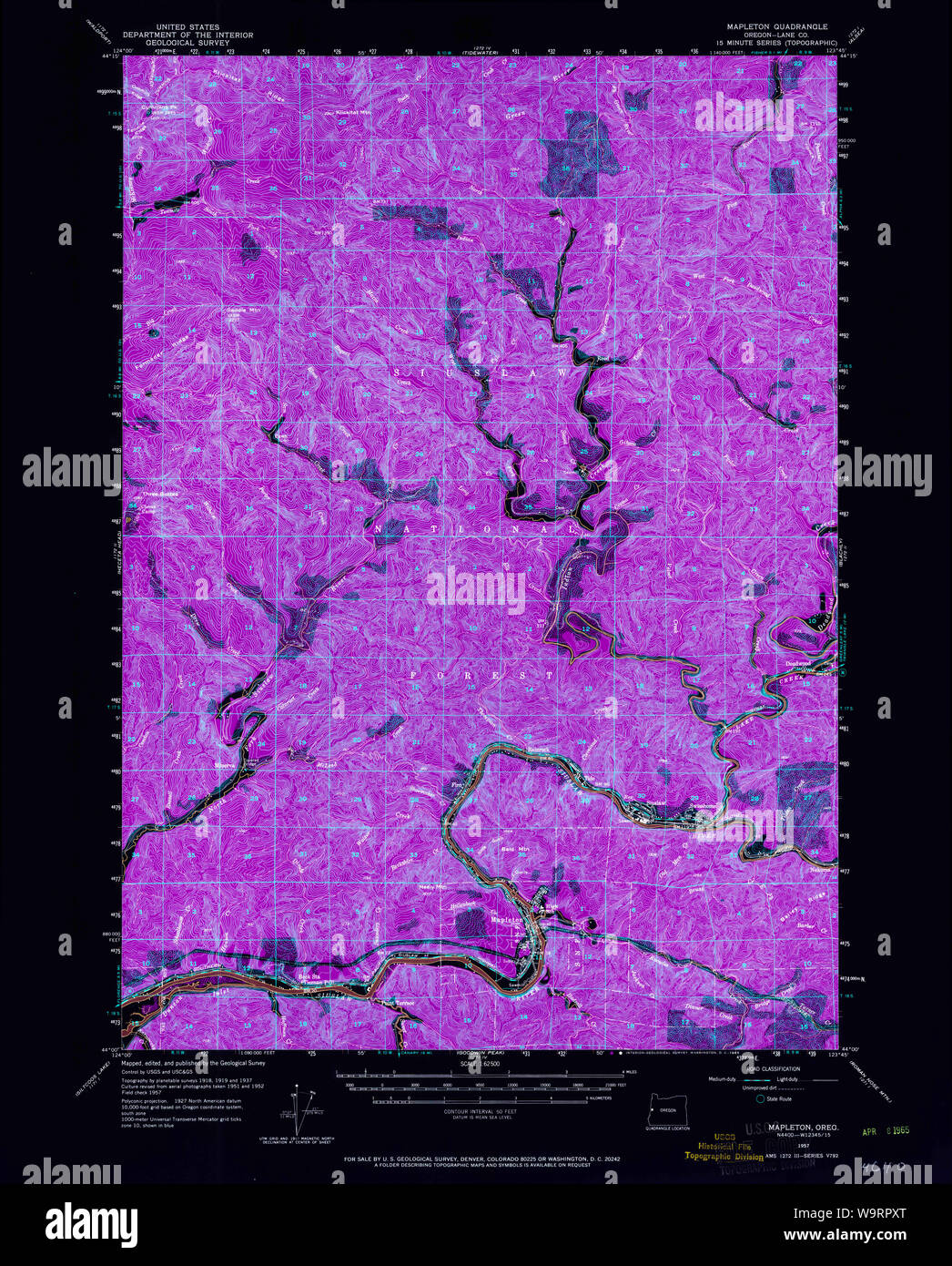 Map of mapleton oregon hi-res stock photography and images - Alamy