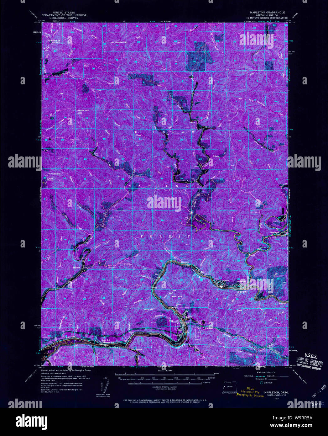 Map of mapleton oregon hi-res stock photography and images - Alamy