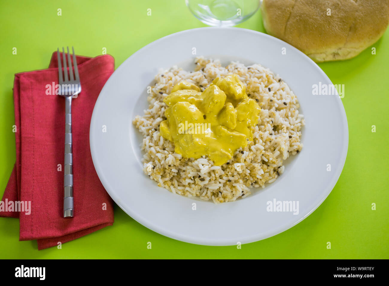 chicken curry sauce and rice Stock Photo - Alamy