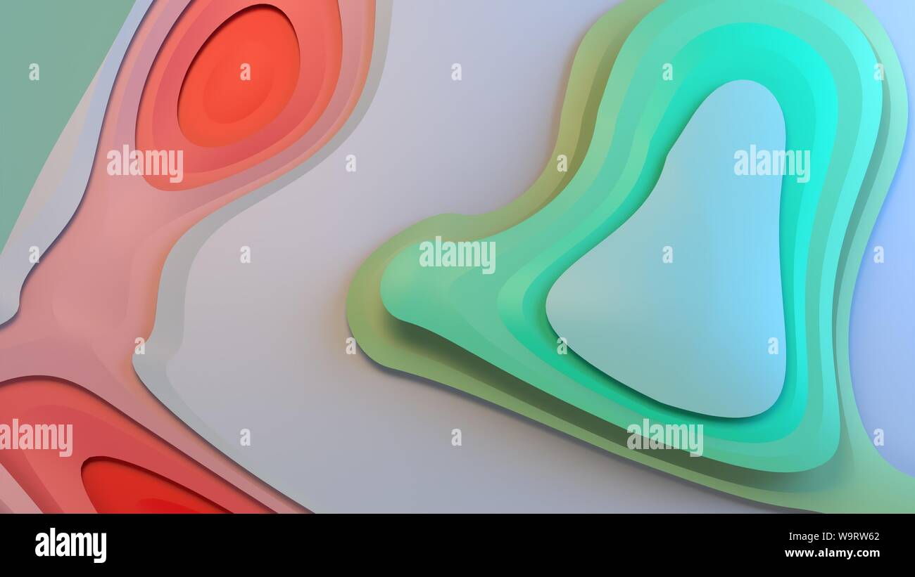 3d rendering abstract minimalism canyons earth coloured analogous hue ...