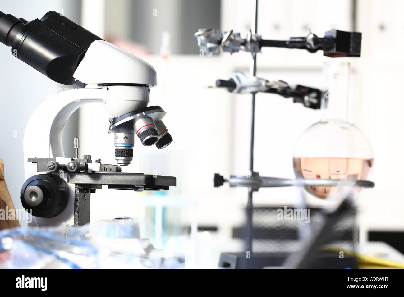 Head microscope on the background laboratory Stock Photo - Alamy