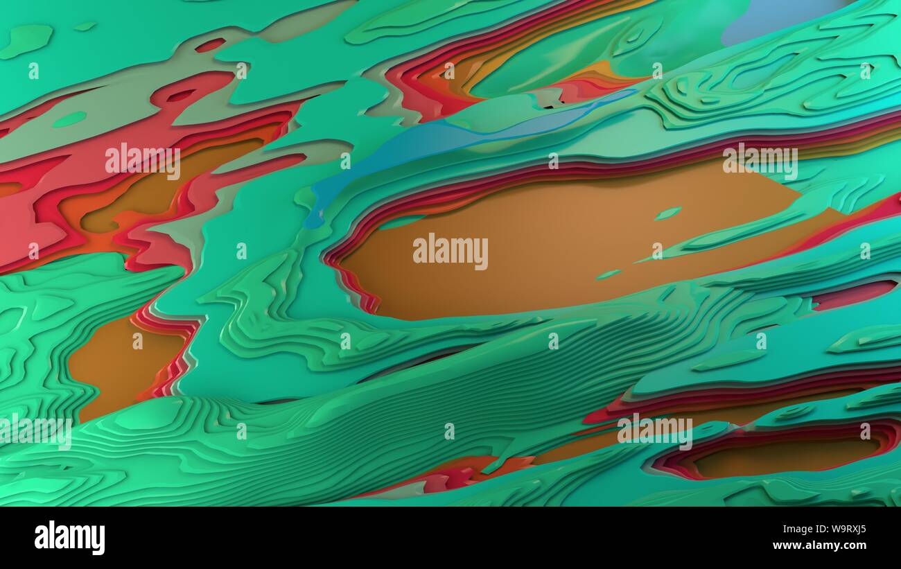 3d rendering abstract minimalism canyons earth coloured analogous hue ...
