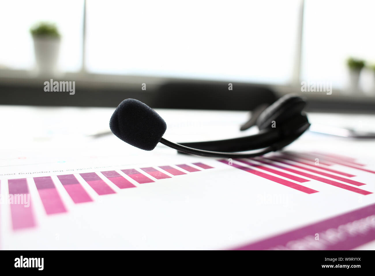 Empty remote office workplace with laptop pc and Stock Photo - Alamy