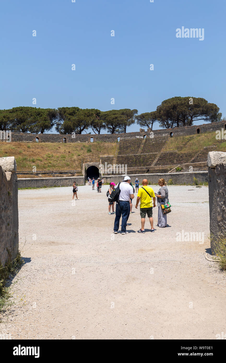 Pompeii, Italy - June 15, 2017: The oldest surviving Roman Amphitheatre ...