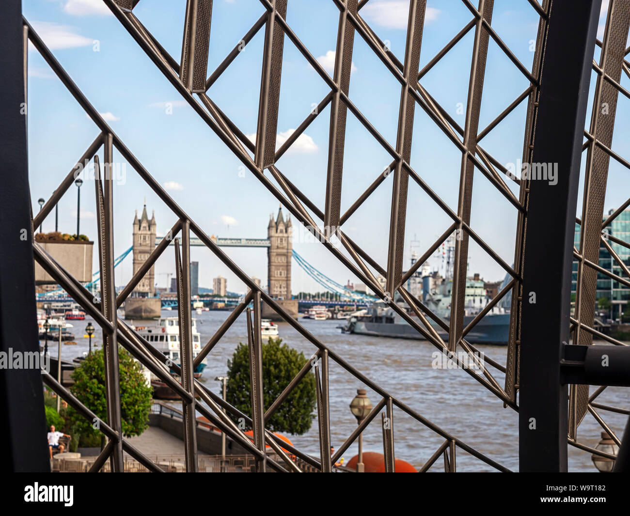 LONDON, UK - JULY 26, 2018: View of the River Thames and Tower Bridge ...
