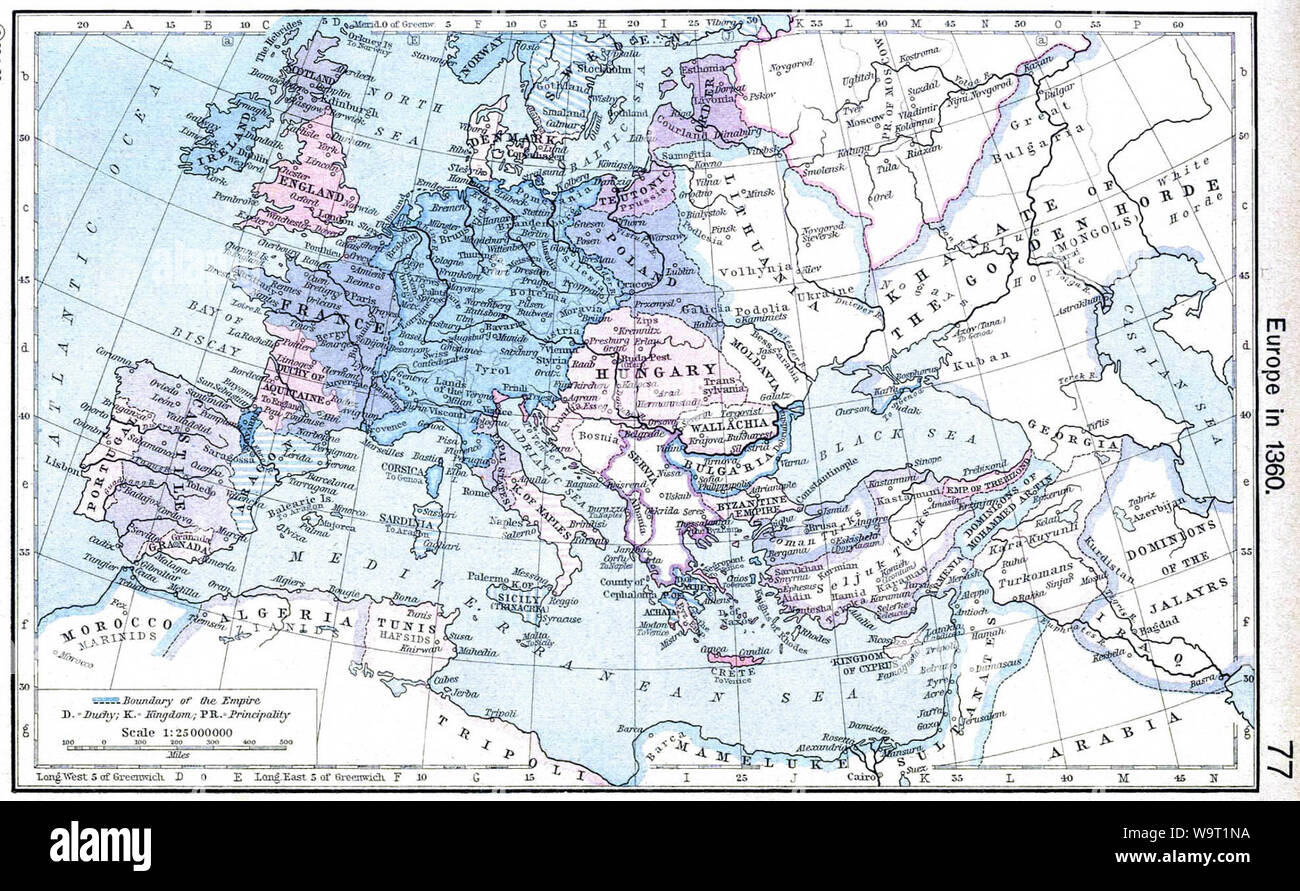 Map of Europe in 1360 Stock Photo - Alamy