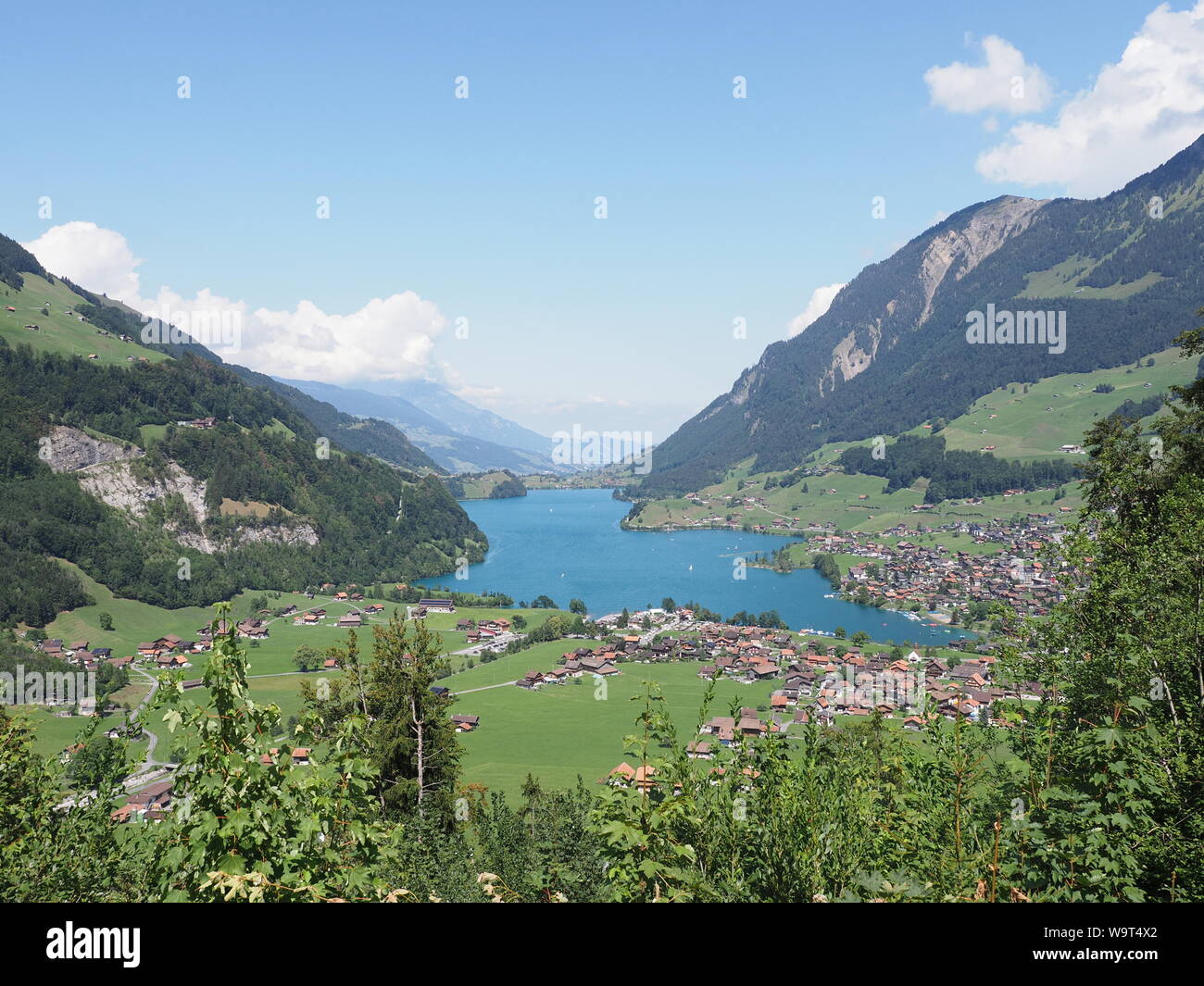 European lake Brienz landscape seen from Brunig Pass in Switzerland ...