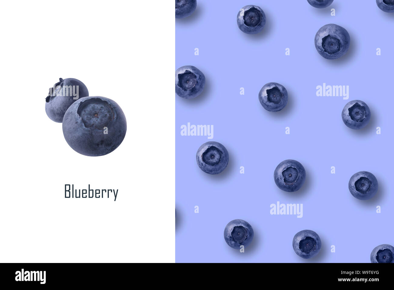 Creative layout made of fresh organic blueberries, blueberry healthy ...