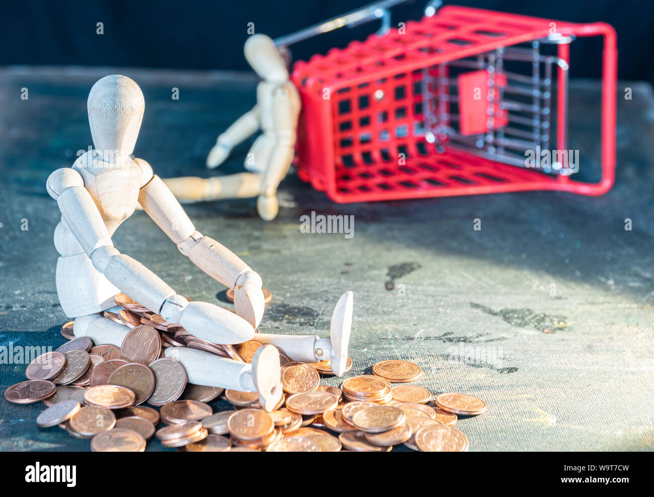 An interesting mockup. Scattered coins. A symbol of consumerism and ...