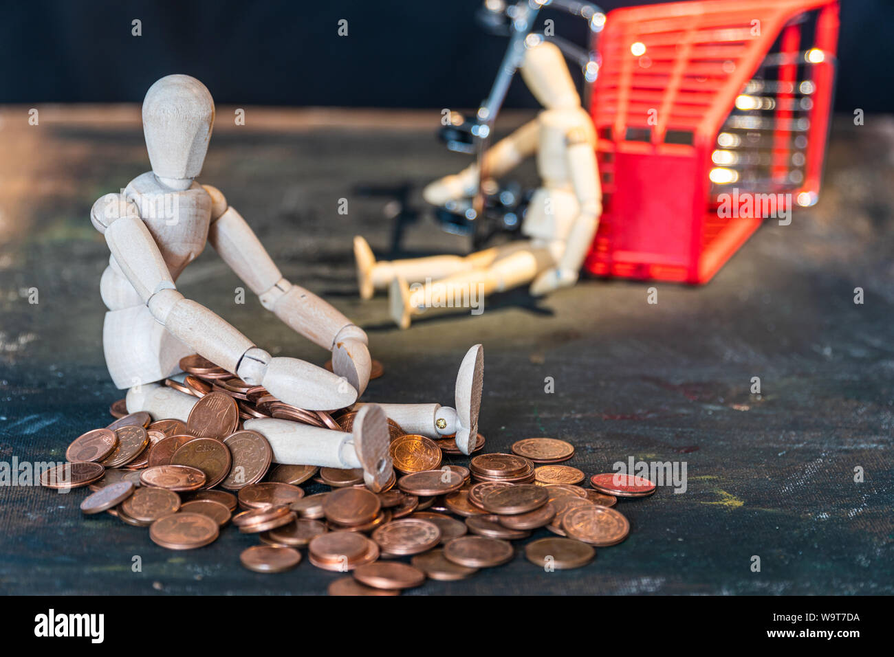 An interesting mockup. Scattered coins. A symbol of consumerism and ...