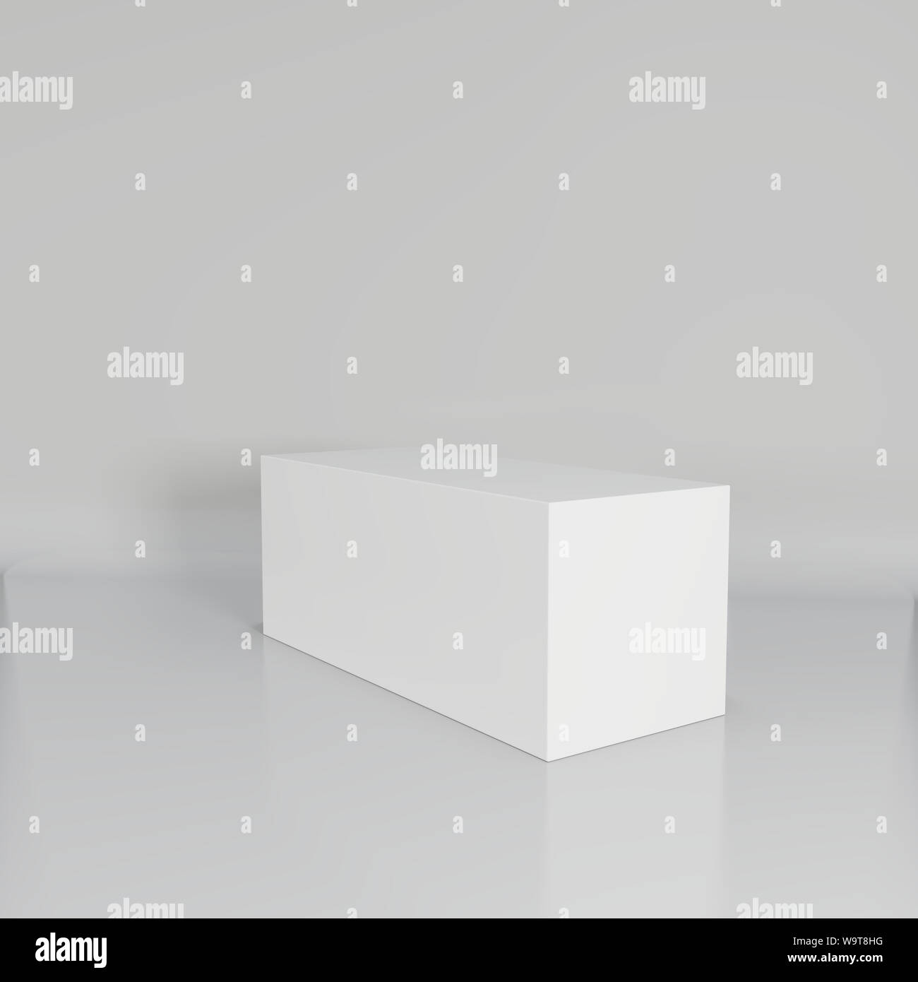 White cube in light studio. 3d rendering background Stock Photo - Alamy