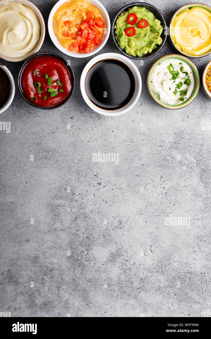 Assortment of sauces Stock Photo - Alamy