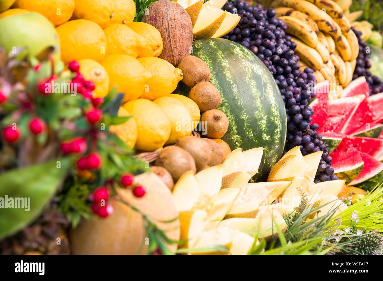 Set of various fruits on the market in Istanbul, Turkey Stock Photo - Alamy