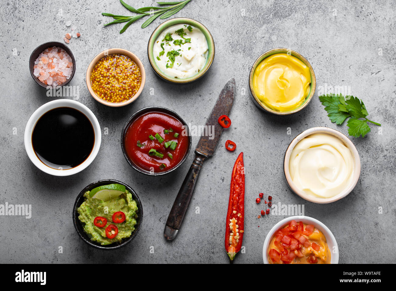 Cooking different sauces Stock Photo - Alamy
