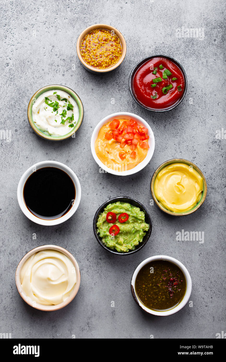 Assortment of sauces Stock Photo - Alamy