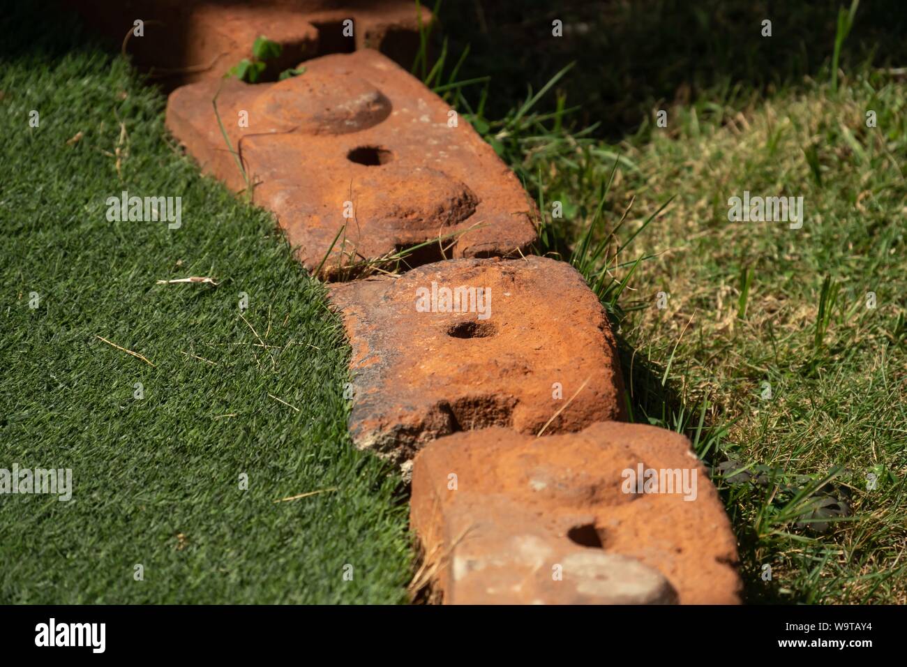 Grass Lawn Brick Pattern High Resolution Stock Photography and Images ...