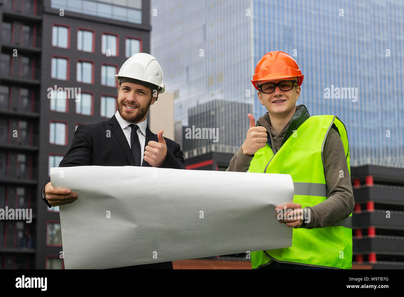 investor and builder happy with the deal rejoice in success Stock Photo ...