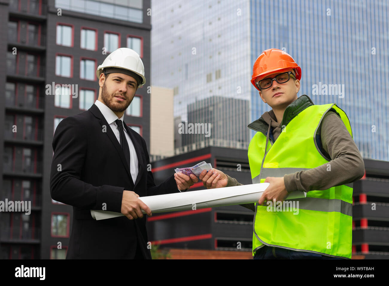 investor and builder project completion payment money drawing ...