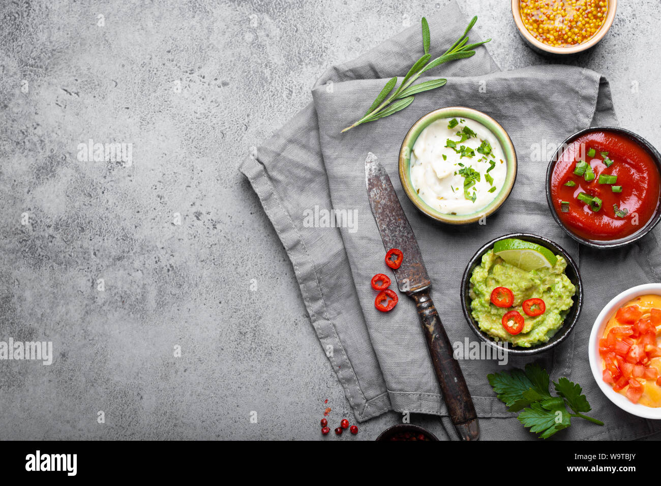 Cooking different sauces Stock Photo - Alamy