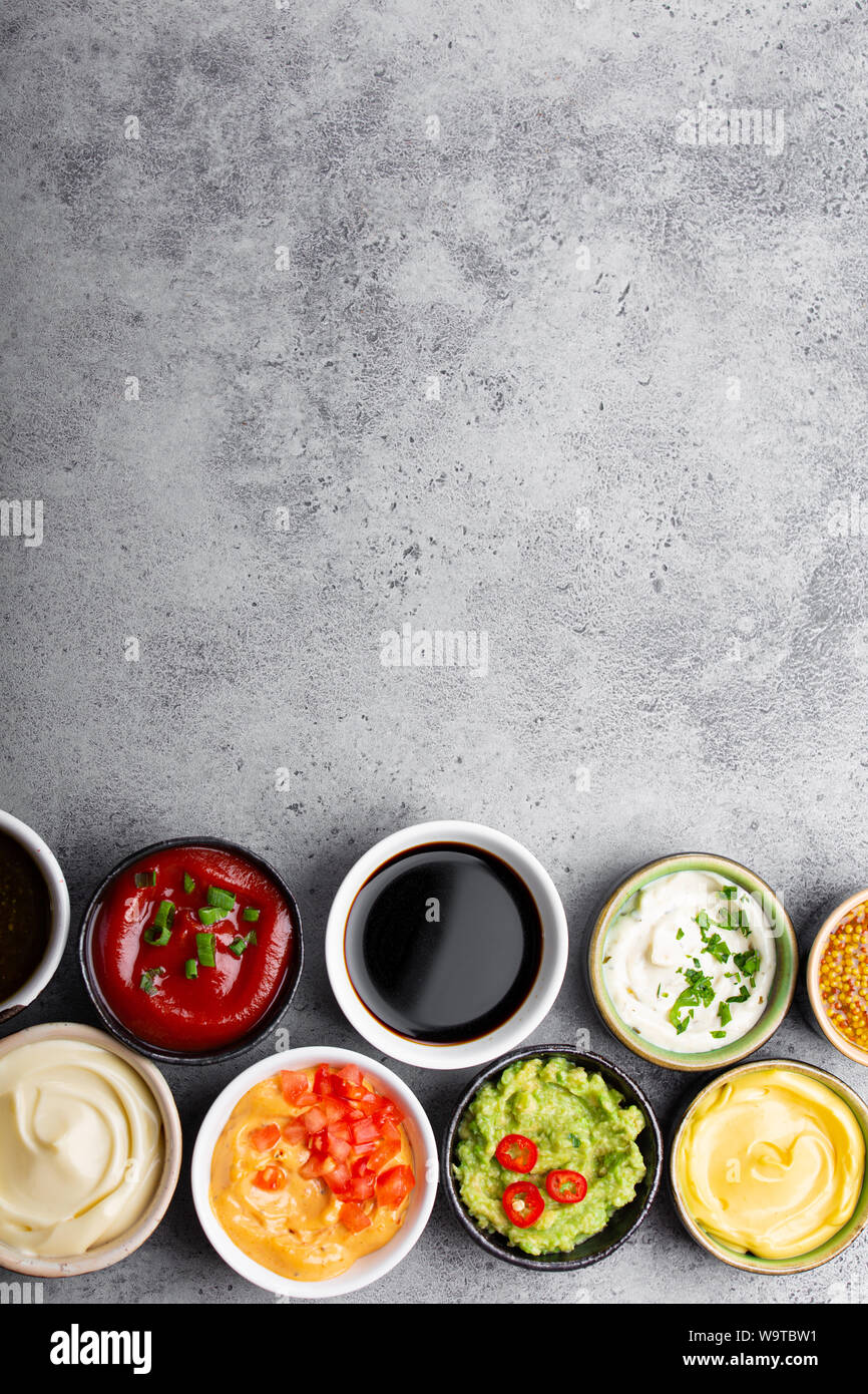 Assortment of sauces Stock Photo - Alamy