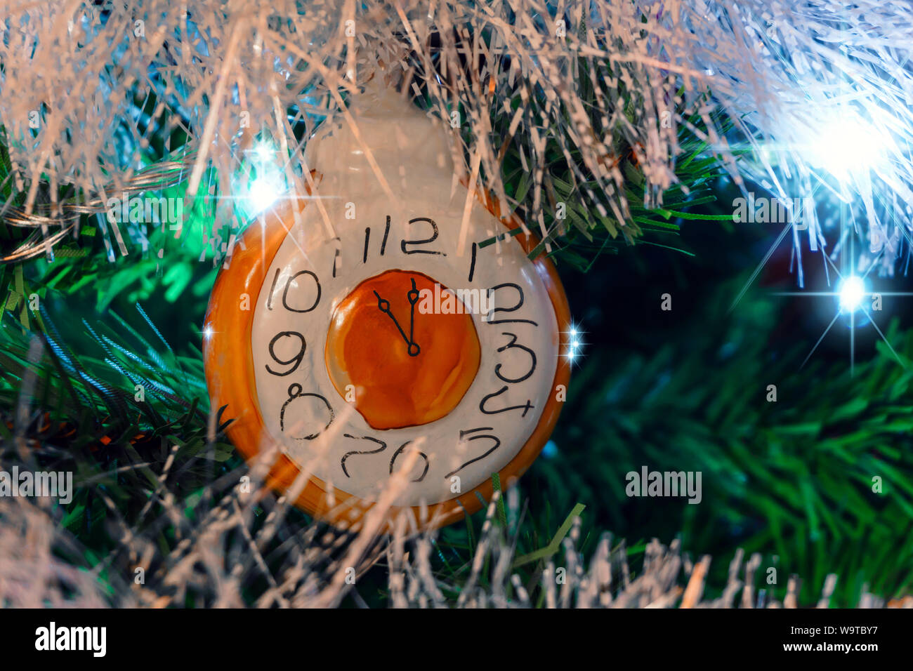 Christmas background with vintage Christmas decoration - hand painted ...