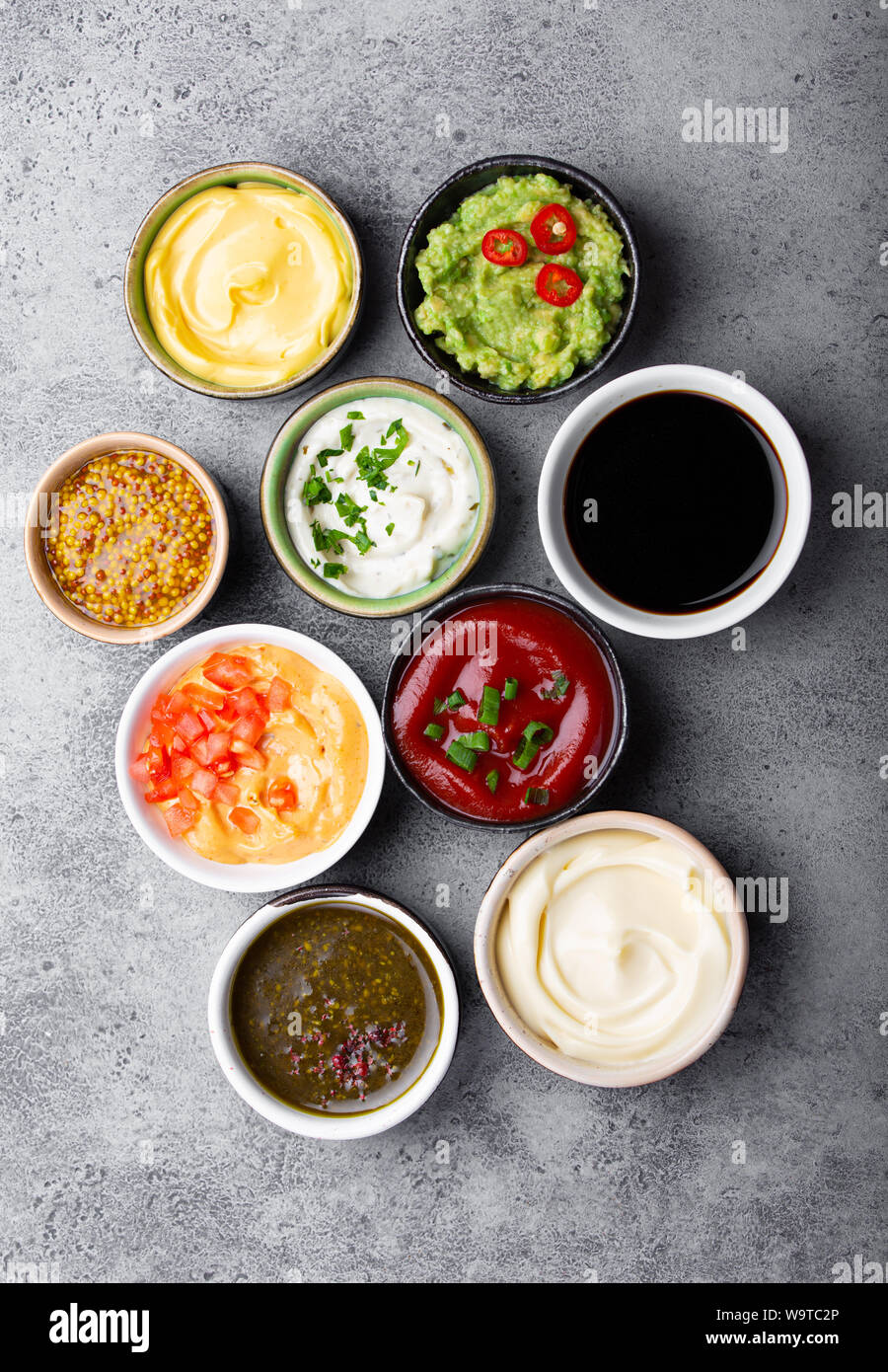 Sauces overhead view hi-res stock photography and images - Alamy