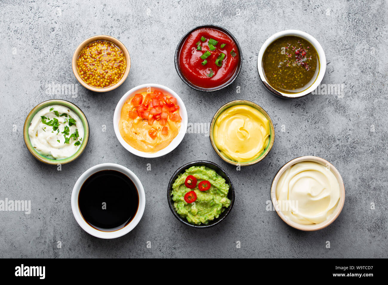 Sauces overhead view hi-res stock photography and images - Alamy