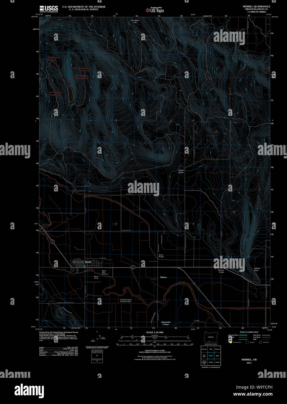 Map of merrill oregon hi-res stock photography and images - Alamy