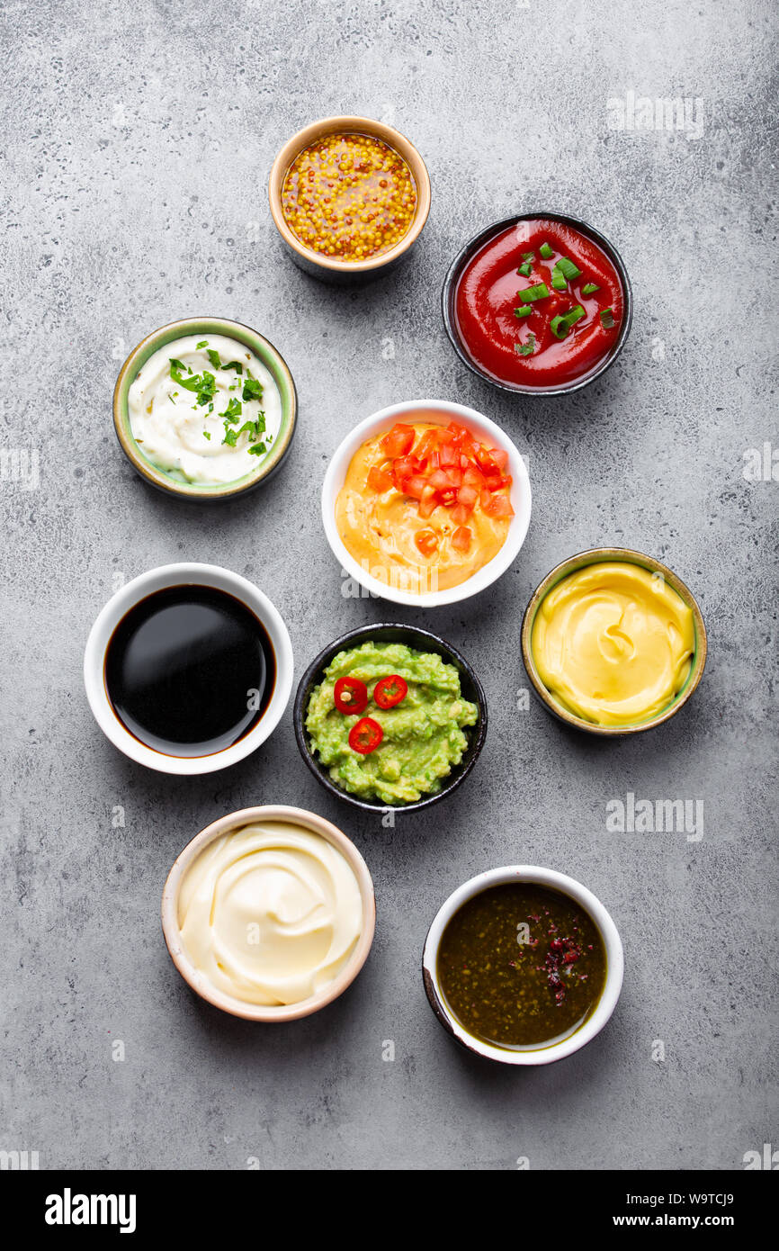 Assortment of sauces Stock Photo - Alamy