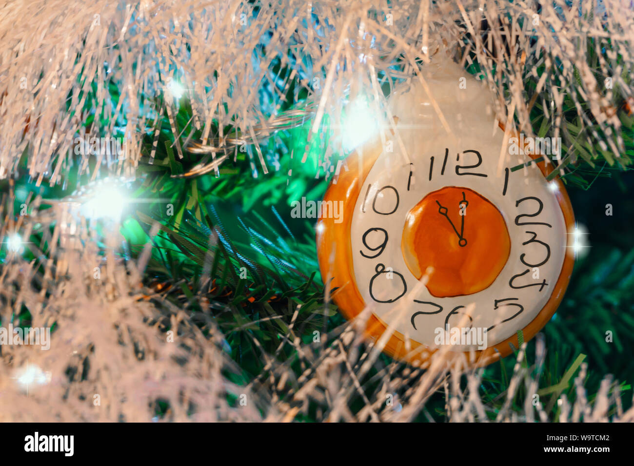 Christmas background with vintage Christmas decoration - hand painted ...