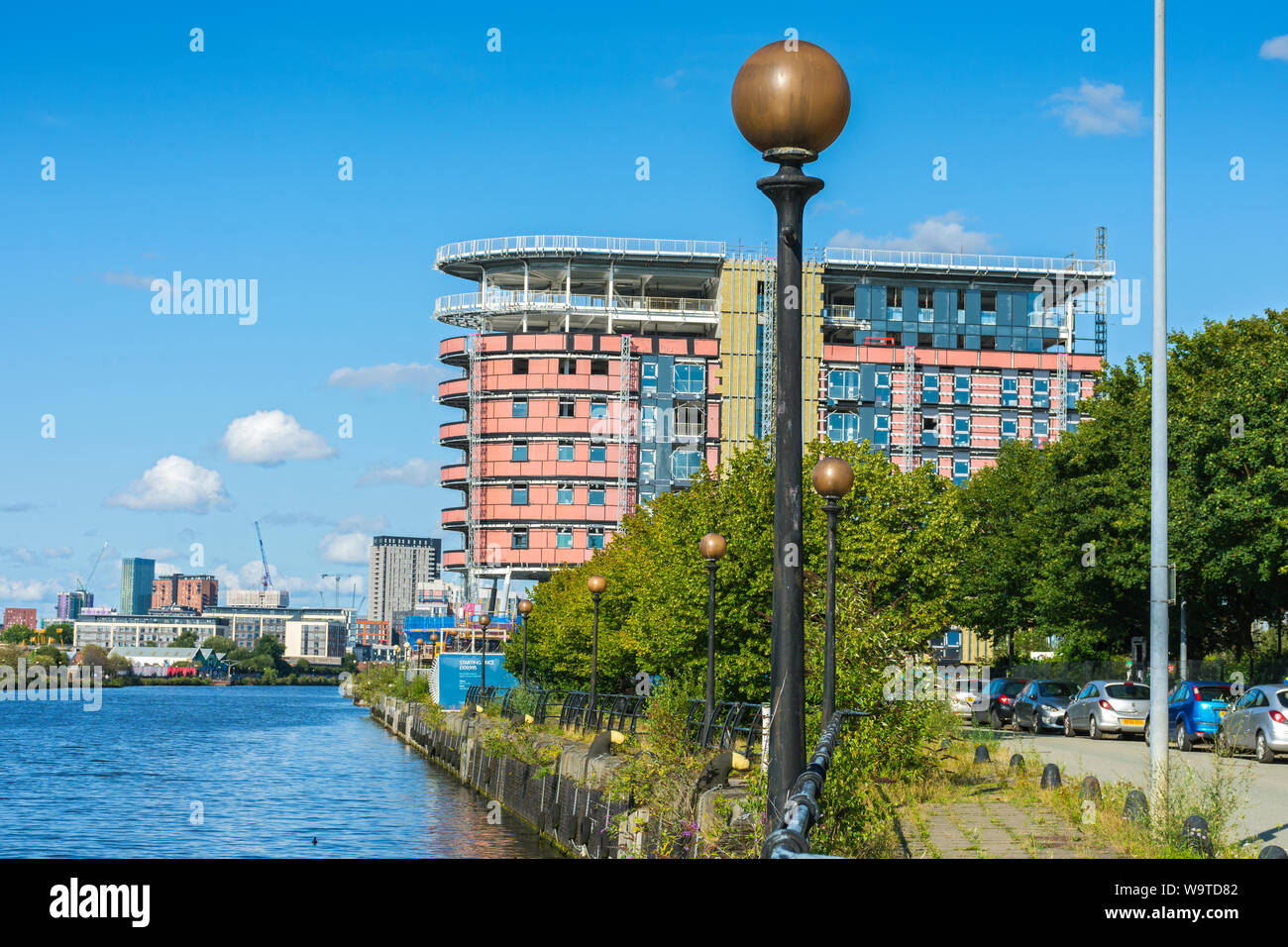 One of the X1 Manchester Waters apartment blocks under construction, by ...