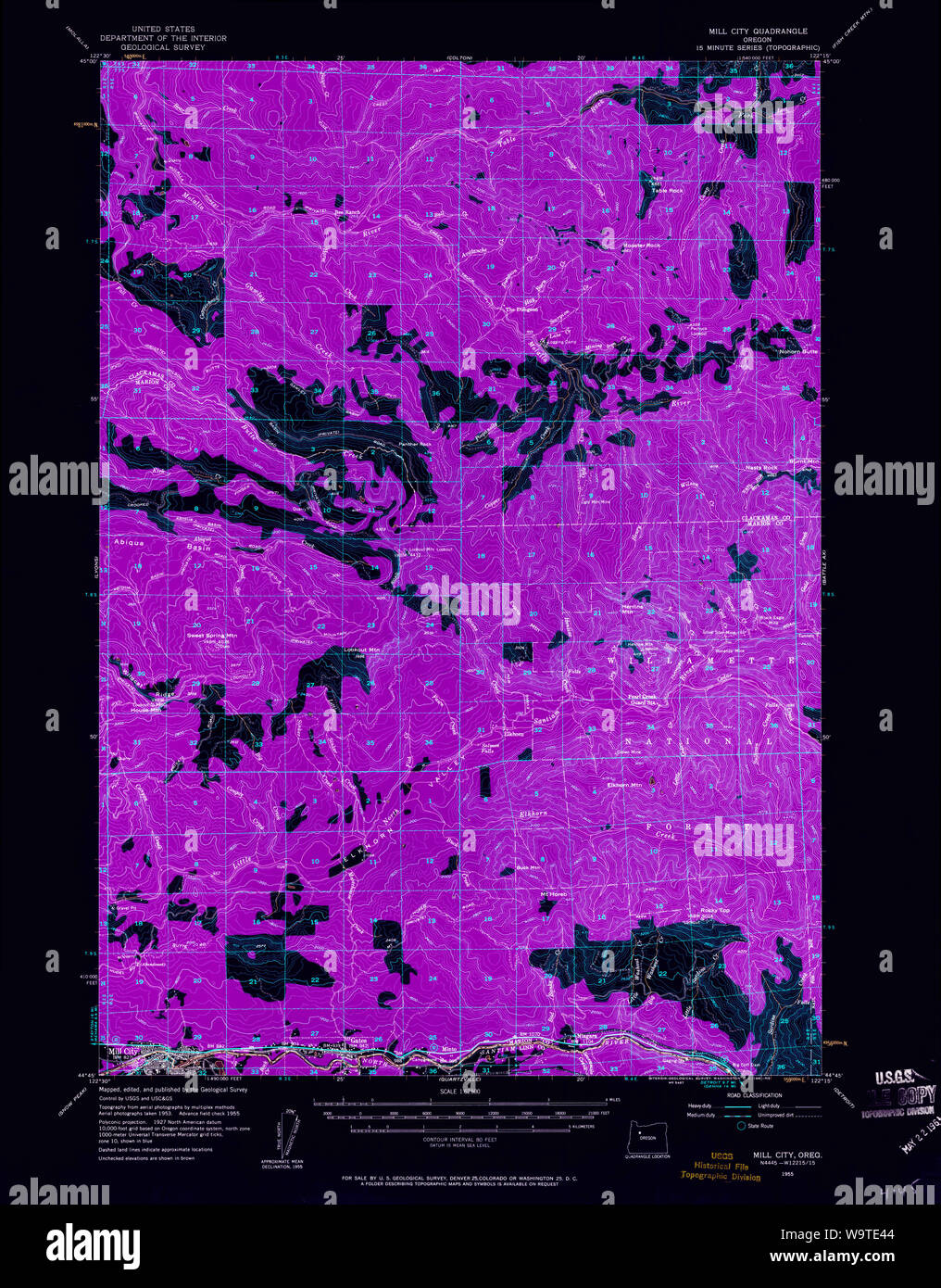 Map of mill city oregon hi-res stock photography and images - Alamy