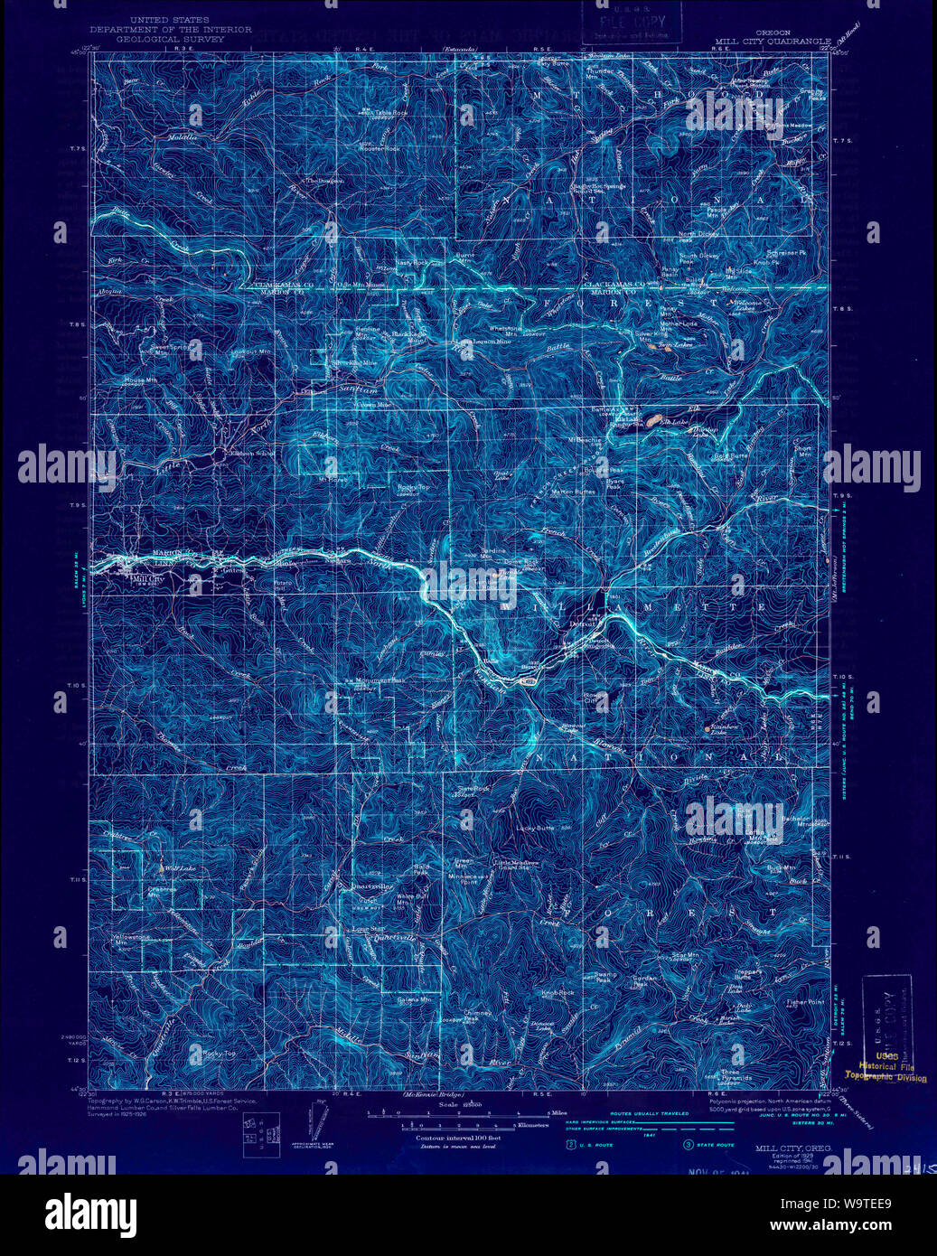 Map of mill city oregon hi-res stock photography and images - Alamy