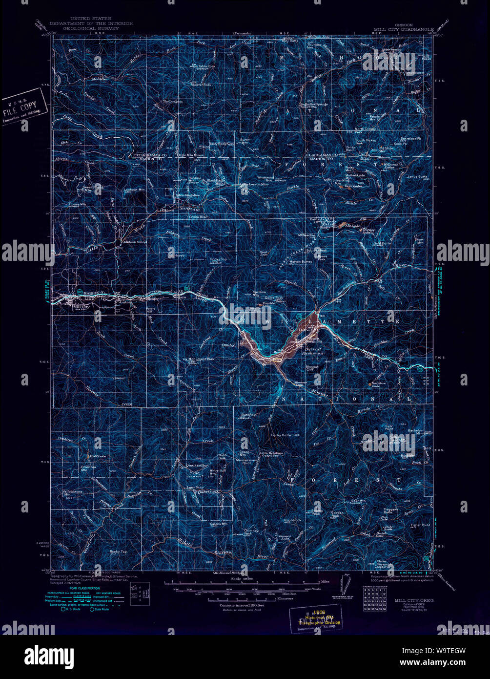 Map of mill city oregon hi-res stock photography and images - Alamy