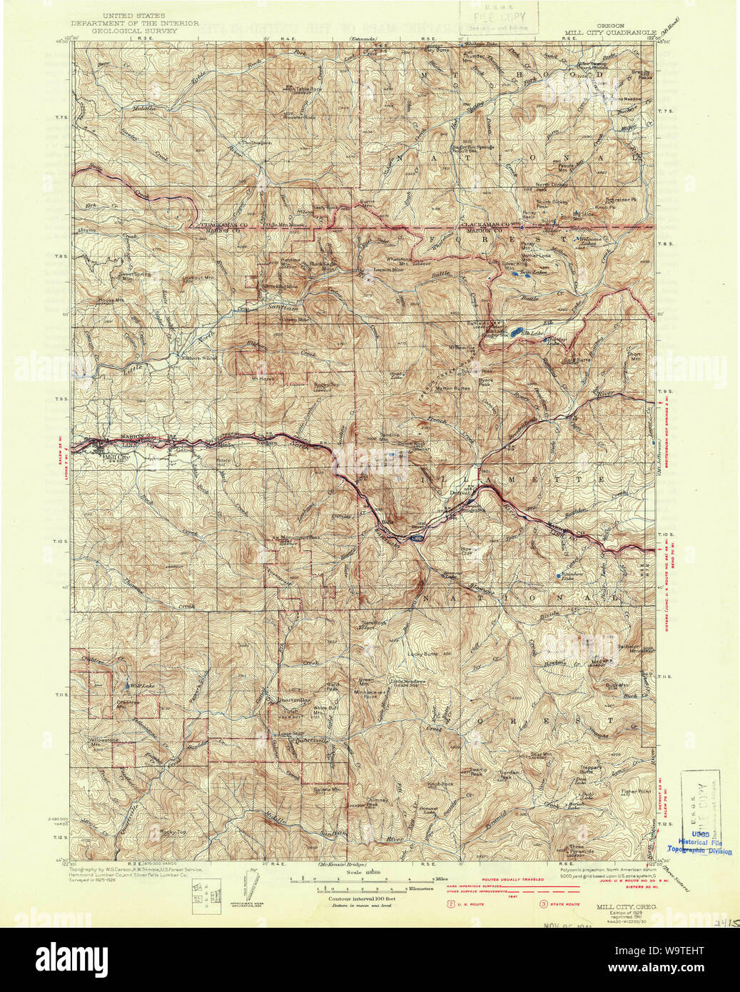 Map of mill city oregon hi-res stock photography and images - Alamy