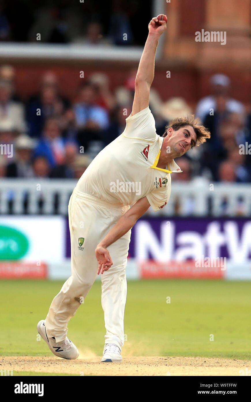 Australia's Pat Cummins in action during day two of the Ashes Test ...