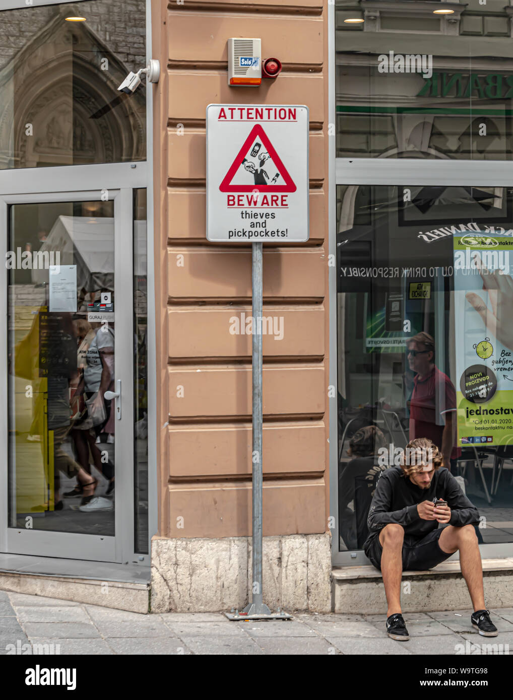 Street signs which warning tourist on the thieves are posted this ...