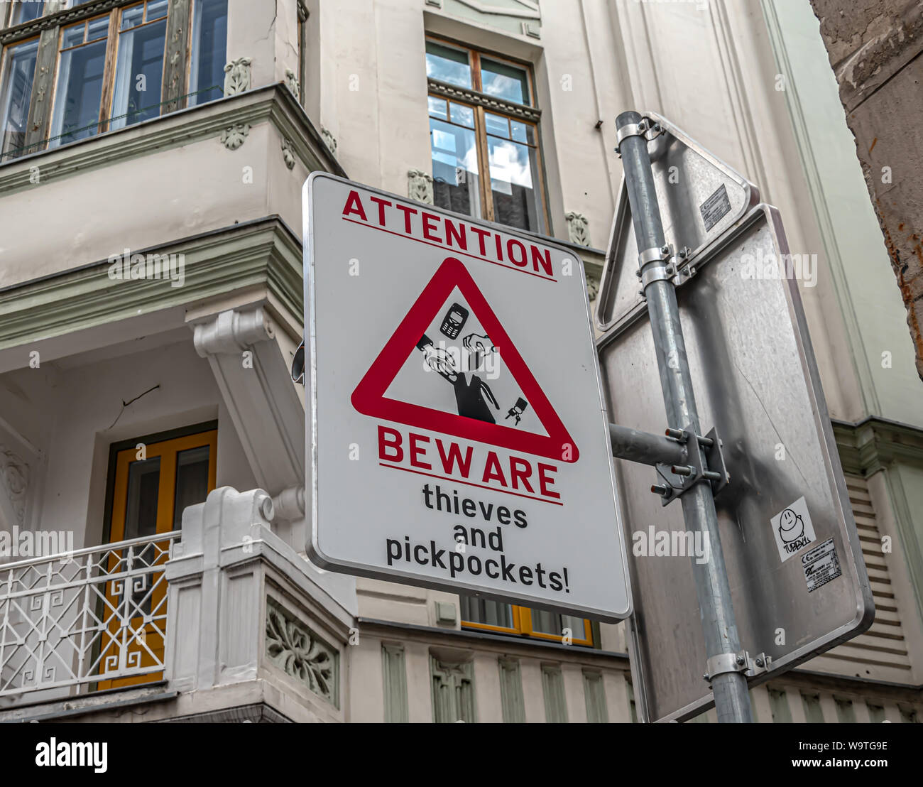 Street signs which warning tourist on the thieves are posted this ...