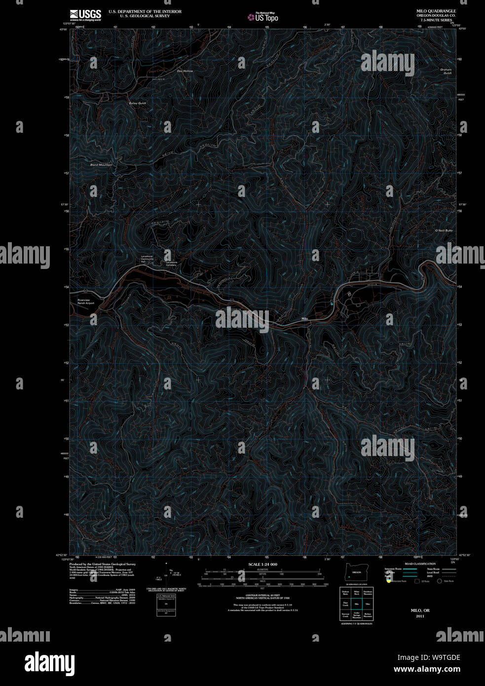 Milo oregon map hi-res stock photography and images - Alamy