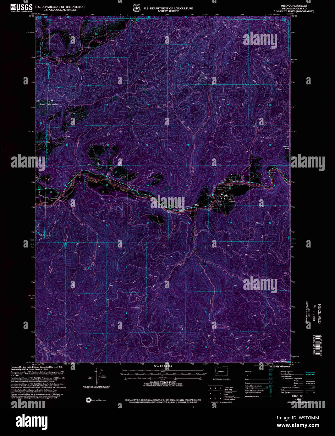 Milo oregon map hi-res stock photography and images - Alamy