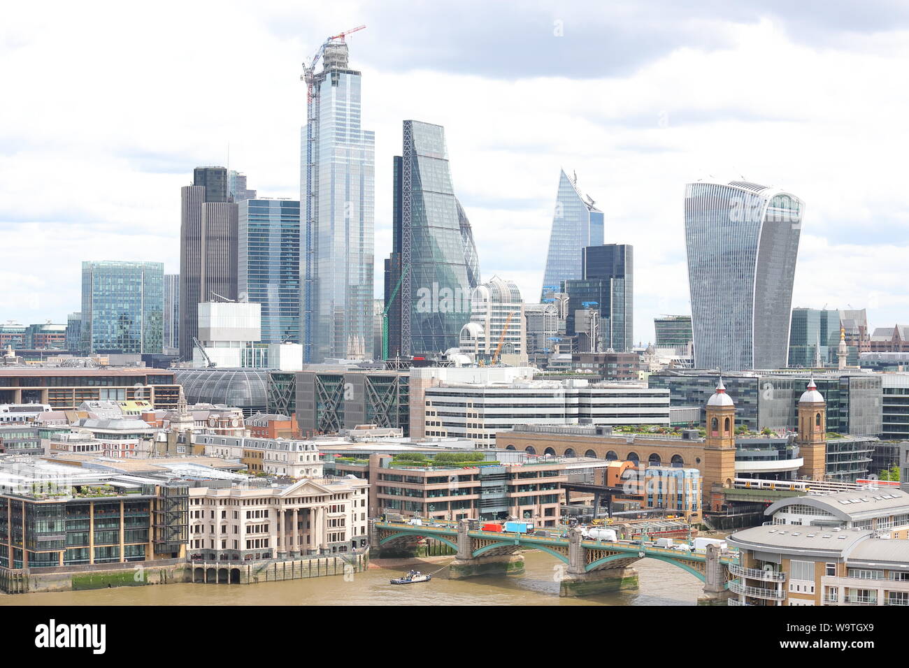 London downtown and River Thames cityscape London England Stock Photo ...